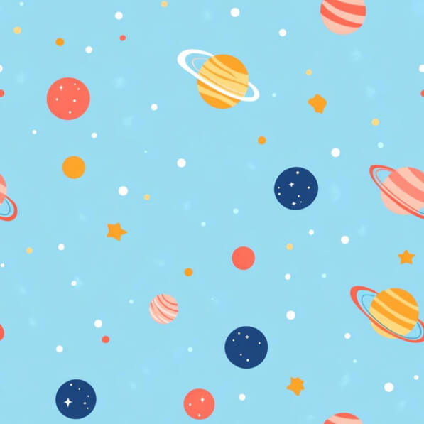 Download Colorful Planets and Stars Pattern on Blue Background Patterns ...