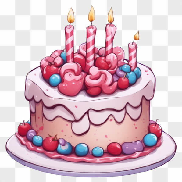 Download Colorful Birthday Cake with Candles Cartoons Online - Creative ...