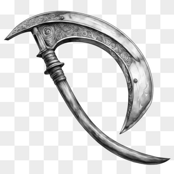 Download Ornate Scythe with Intricate Designs Sketches Online ...