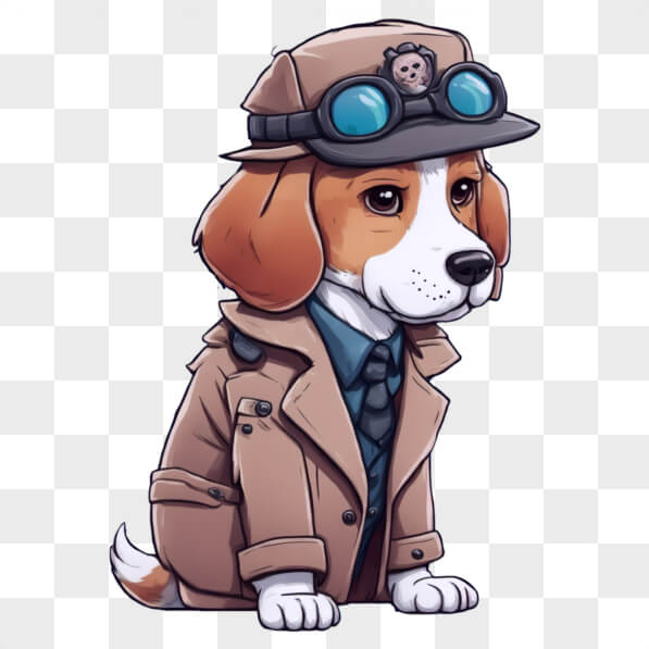 Download Detective Beagle in Trench Coat Cartoons Online - Creative Fabrica