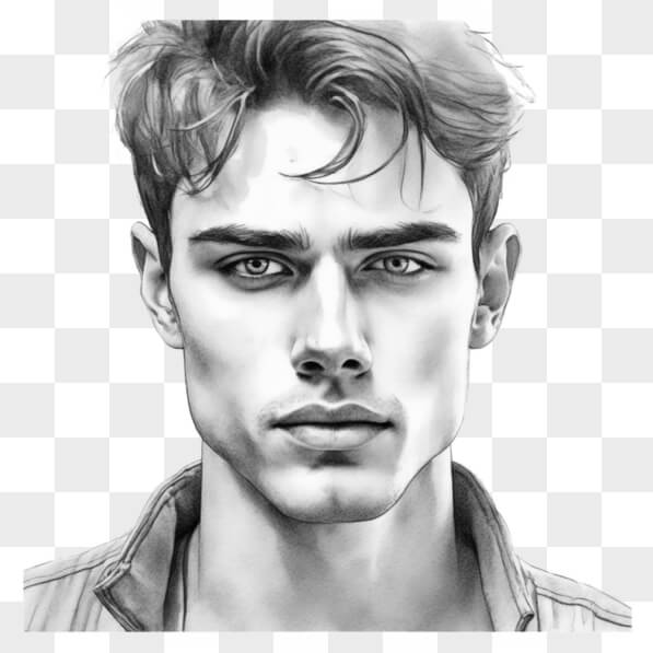 Download Pencil Sketch of a Young Man with Intense Eyes Sketches Online ...