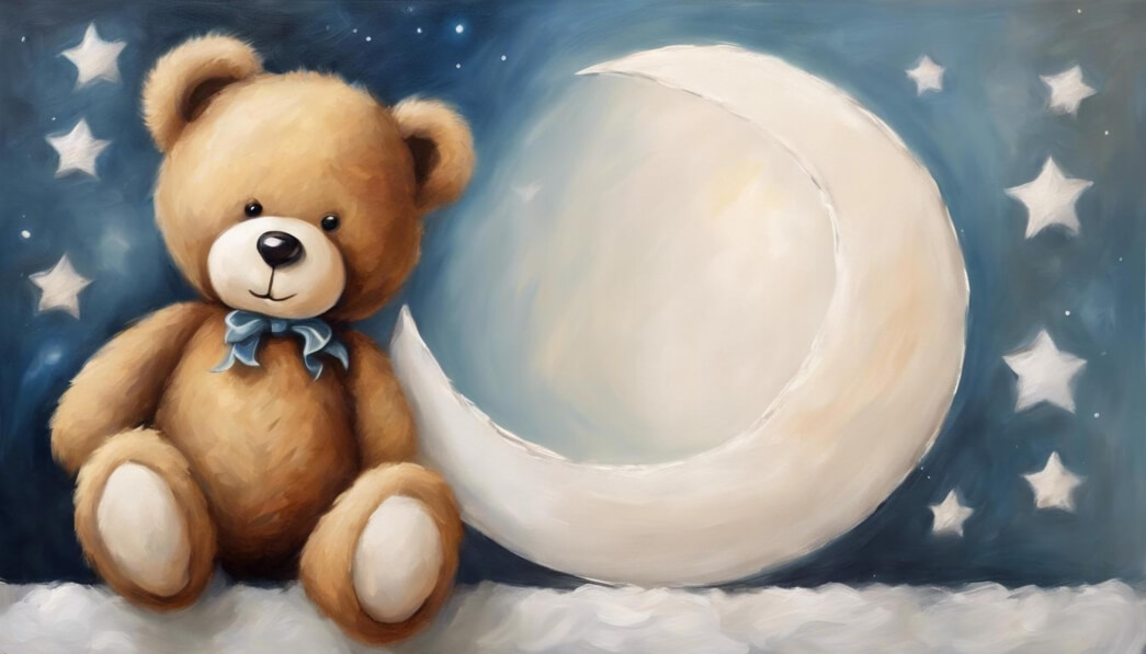Download Teddy Bear with Crescent Moon and Stars Backgrounds Online ...