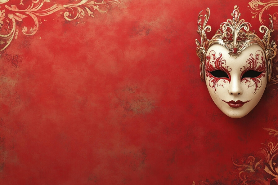 Download Elegant Masquerade Mask on Rich Red Background Backgrounds ...