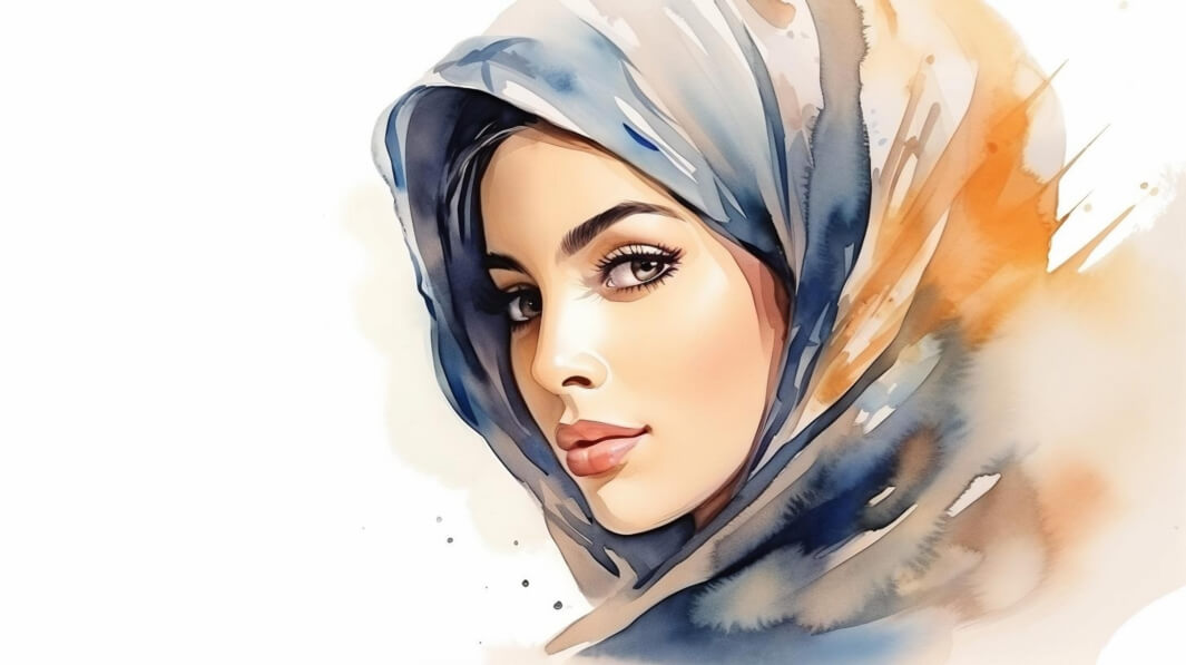 Download Portrait of a Woman in Hijab Backgrounds Online - Creative Fabrica