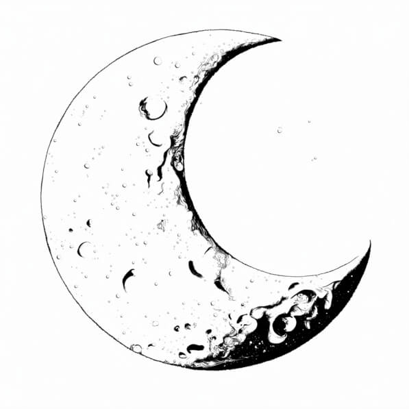 Download Stylized Crescent Moon Illustration Coloring pages Online ...