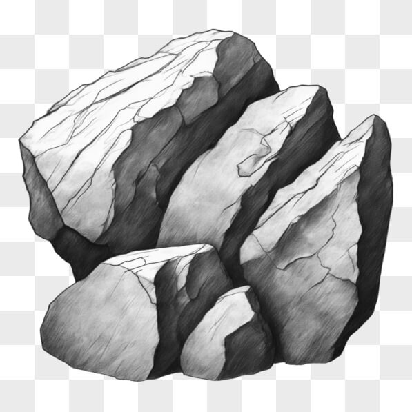 Download Detailed Sketch of Rocks Sketches Online - Creative Fabrica