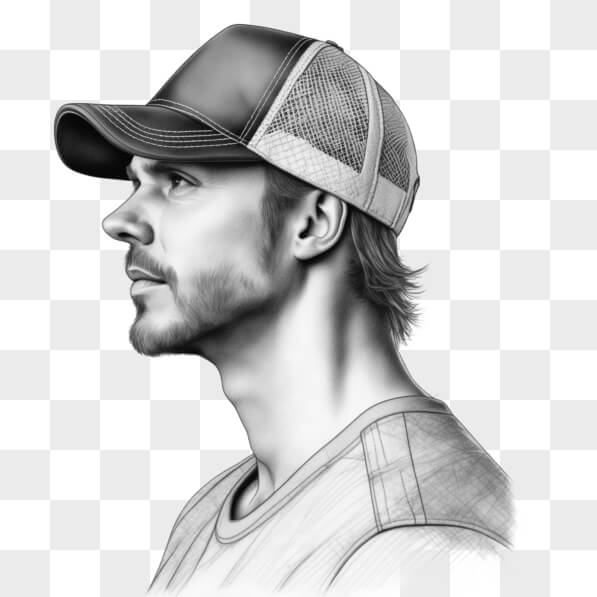 Download Profile Sketch of a Man with Cap Sketches Online - Creative ...