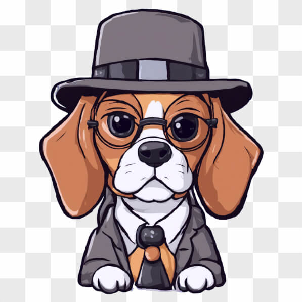 Download Dapper Beagle Dog in Formal Attire Cartoons Online - Creative ...