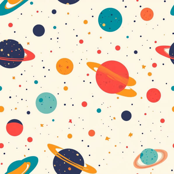 Download Colorful Space Pattern with Planets and Stars Patterns Online ...