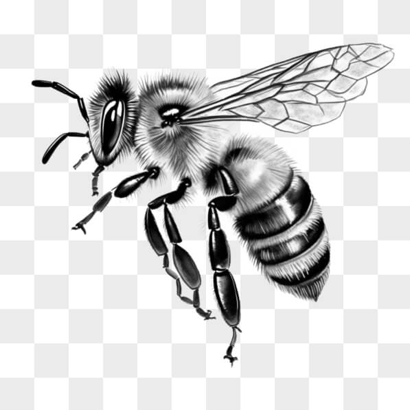 Descarga Ilustración detallada de una abeja Bocetos En Línea - Creative ...