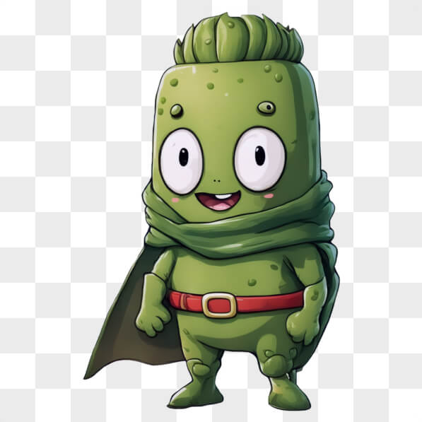 Download Cheerful Green Character in Cape Cartoons Online - Creative ...