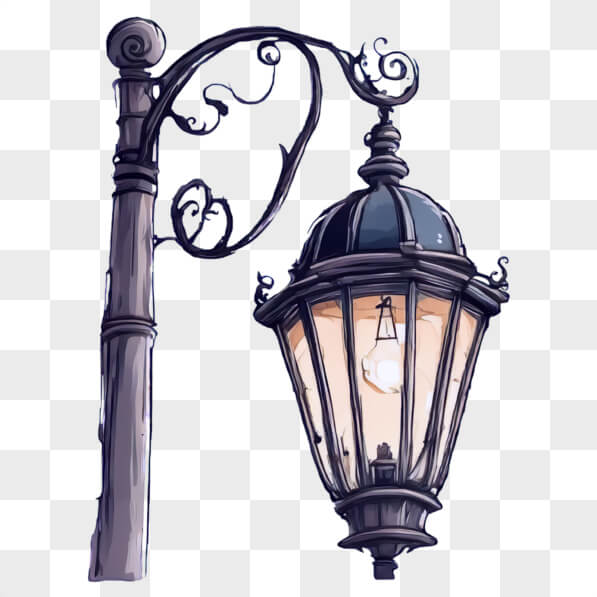 Download Ornate Street Lamp Cartoons Online - Creative Fabrica