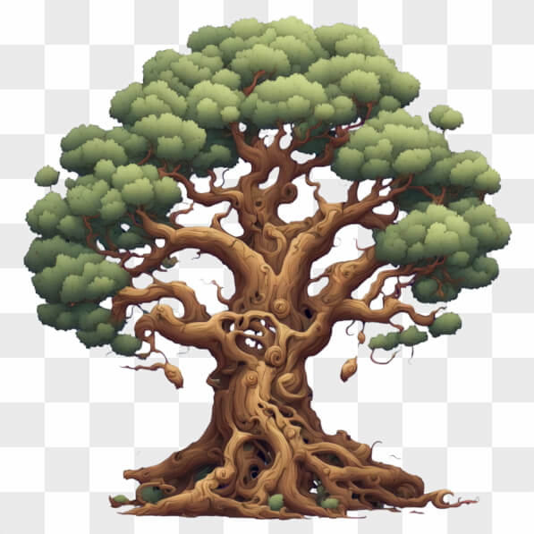 Download Whimsical Tree with Lush Foliage Cartoons Online - Creative ...