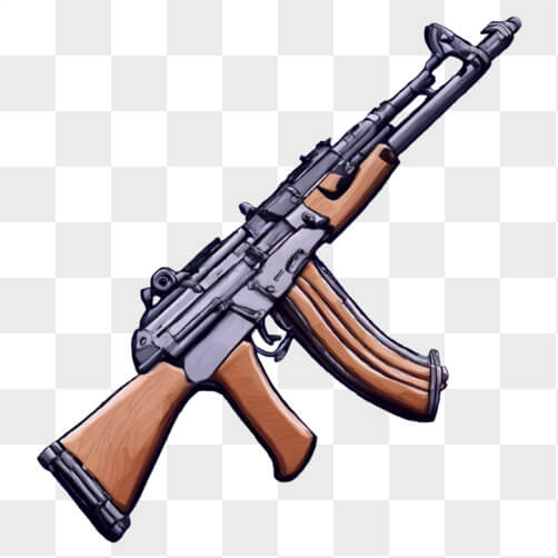 Download Stylized Illustration of an AK-47 Assault Rifle Cartoons ...