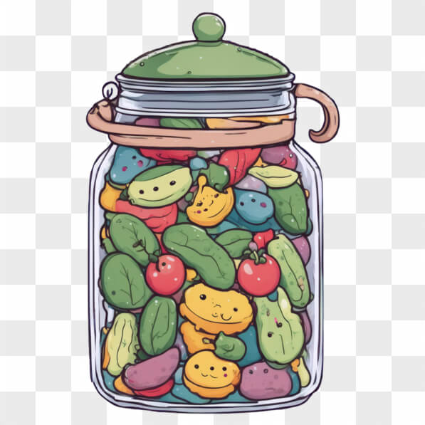 Download Colorful Jar of Cartoon Vegetables and Fruit Cartoons Online ...