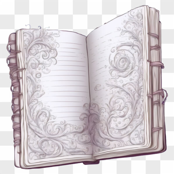 Download Ornate Open Book with Decorative Designs Cartoons Online ...