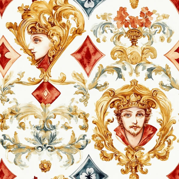 Download Ornate Vintage Pattern with Human Faces Patterns Online ...