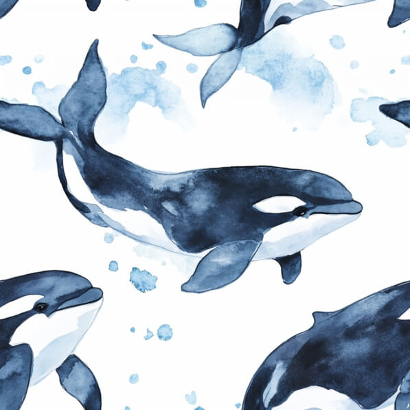 Download Whimsical Orca Watercolor Pattern Patterns Online - Creative ...