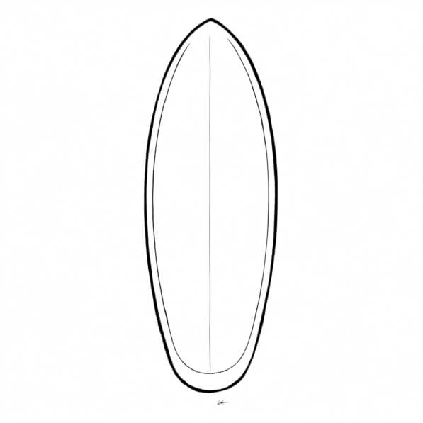 Download Minimalist Surfboard Outline Coloring pages Online - Creative ...