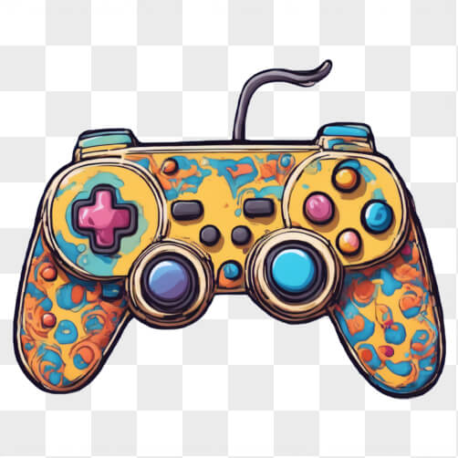 Download Colorful Video Game Controller Art Cartoons Online - Creative ...