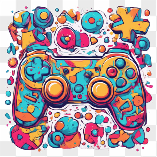 Download Colorful Video Game Controller Art Cartoons Online - Creative ...