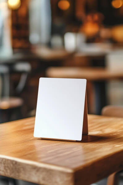 Download Blank Menu Stand in Cozy Café Setting Mockups Online ...