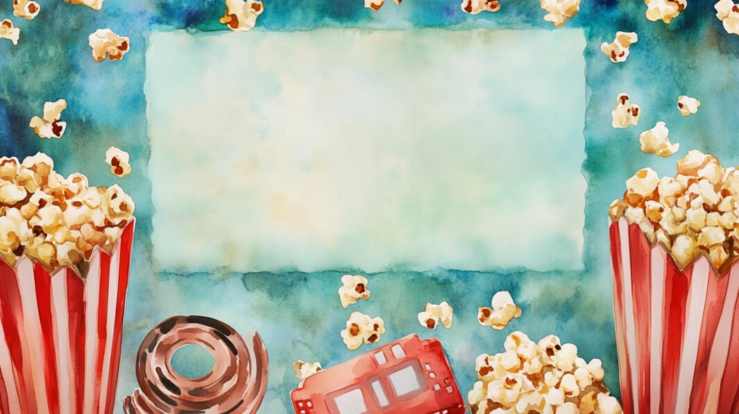 Download Movie Night Background with Popcorn and Film Elements ...