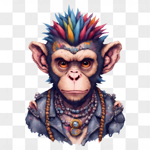 Download Punk Monkey Character Cartoons Online - Creative Fabrica