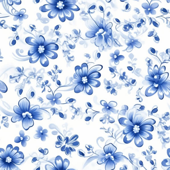 Download Blue Floral Pattern on White Background Patterns Online ...