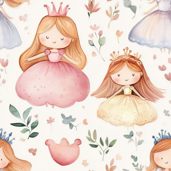 Download Whimsical Princess Illustration Patterns Online - Creative Fabrica