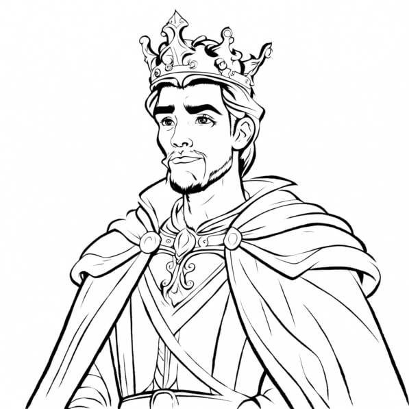 Descarga Ilustración de un rey Páginas para colorear En Línea ...