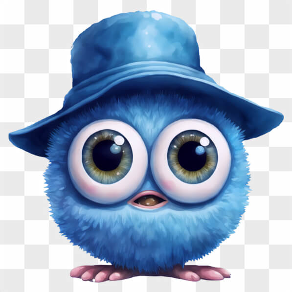 Download Fluffy Blue Cartoon Creature with Hat Cartoons Online ...