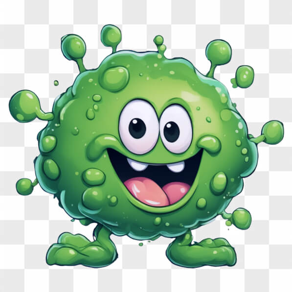 Download Cheerful Cartoon Germ Character Cartoons Online - Creative Fabrica