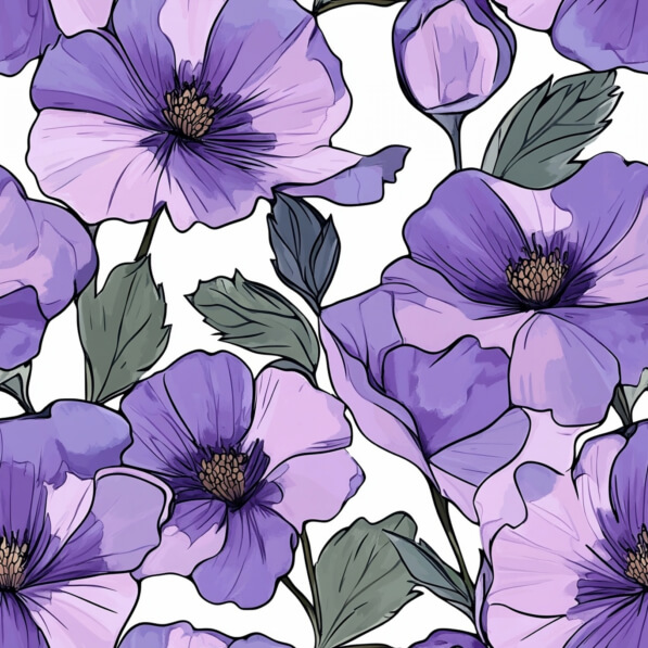 Download Pattern of Purple Flowers Patterns Online - Creative Fabrica