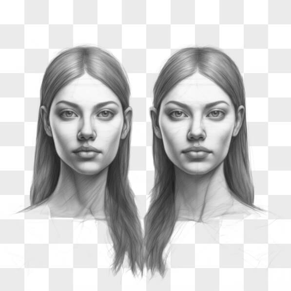 Download Pencil Drawing of a Female Face Sketches Online - Creative Fabrica