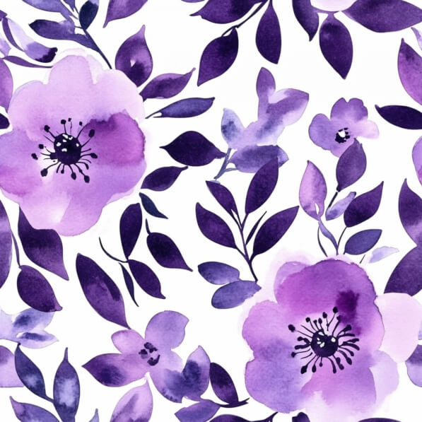 Download Watercolor Floral Pattern in Purple Patterns Online - Creative ...