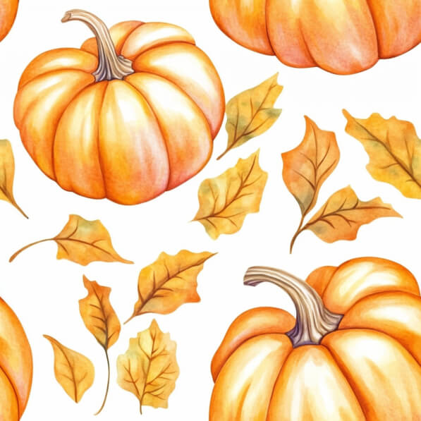 Download Autumn Pumpkins and Leaves Pattern Patterns Online - Creative ...