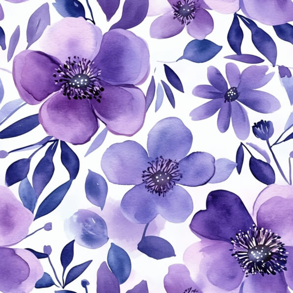 Descarga Patrón Floral Morado en Acuarela Patrones En Línea - Creative ...