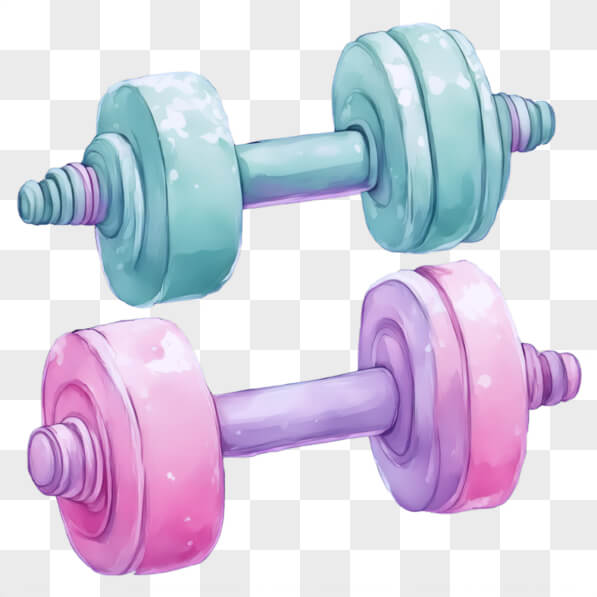 Baixe Halteres Coloridos para Fitness Cartoons - Creative Fabrica