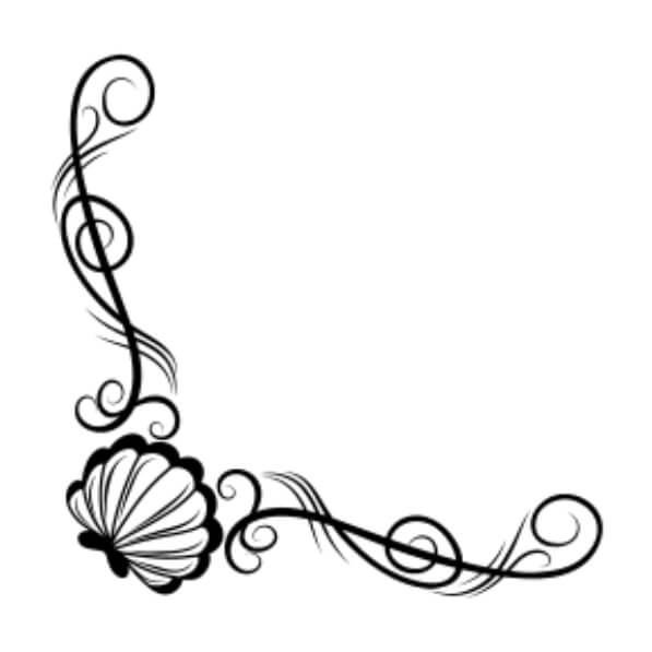 Download Decorative Black and White Design with Seashell Motif Borders ...