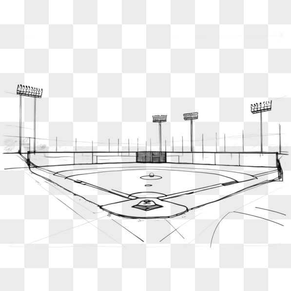 Download Baseball Field Sketch Sketches Online - Creative Fabrica