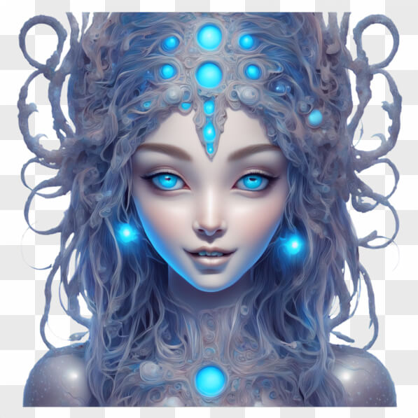 Download Ethereal Humanoid with Glowing Features Cartoons Online ...