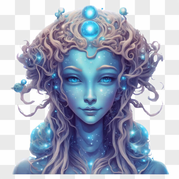 Download Ethereal Humanoid Figure with Glowing Orbs Cartoons Online ...