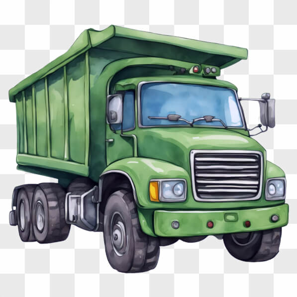 Download Green Dump Truck Cartoons Online - Creative Fabrica