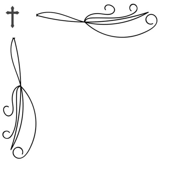 Download Decorative Religious Design with Cross and Swirls Borders ...