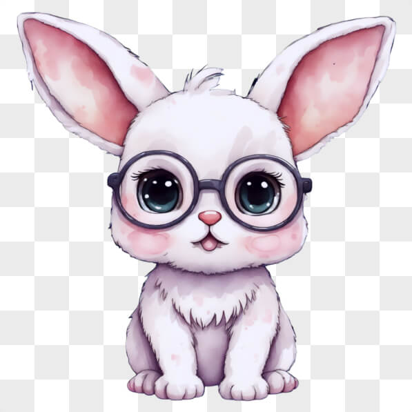 Download Cute Cartoon Rabbit with Glasses Cartoons Online - Creative ...