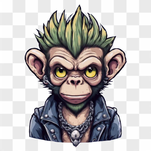 Download Stylized Cartoon Monkey with Punk Aesthetic Cartoons Online ...