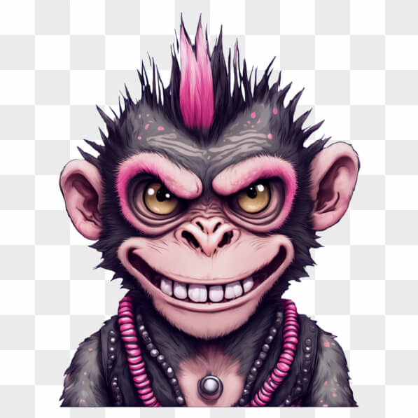 Download Punk Monkey Character Cartoons Online - Creative Fabrica