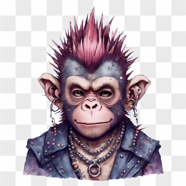 Download Punk Monkey Character Cartoons Online - Creative Fabrica