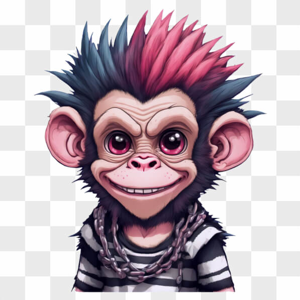 Download Playful Cartoon Monkey with Spiked Hair Cartoons Online ...